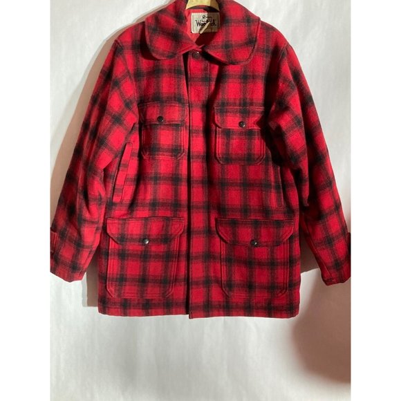Woolrich | Jackets & Coats | Woolrich Vintage Mens Red Buffalo Plaid Wool Pockets Hunting Jacket ...